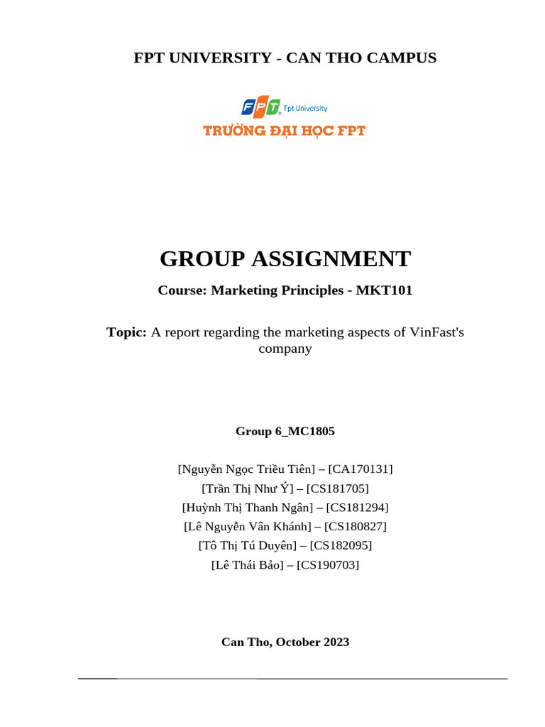 Group6 Mc1805 Ga mkt101 | PDF
