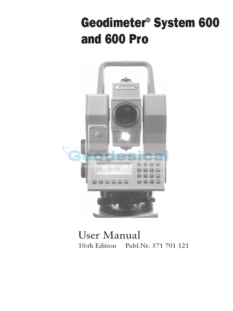 Geodimeter Manual Estacion Total Serie 600 600pro | PDF