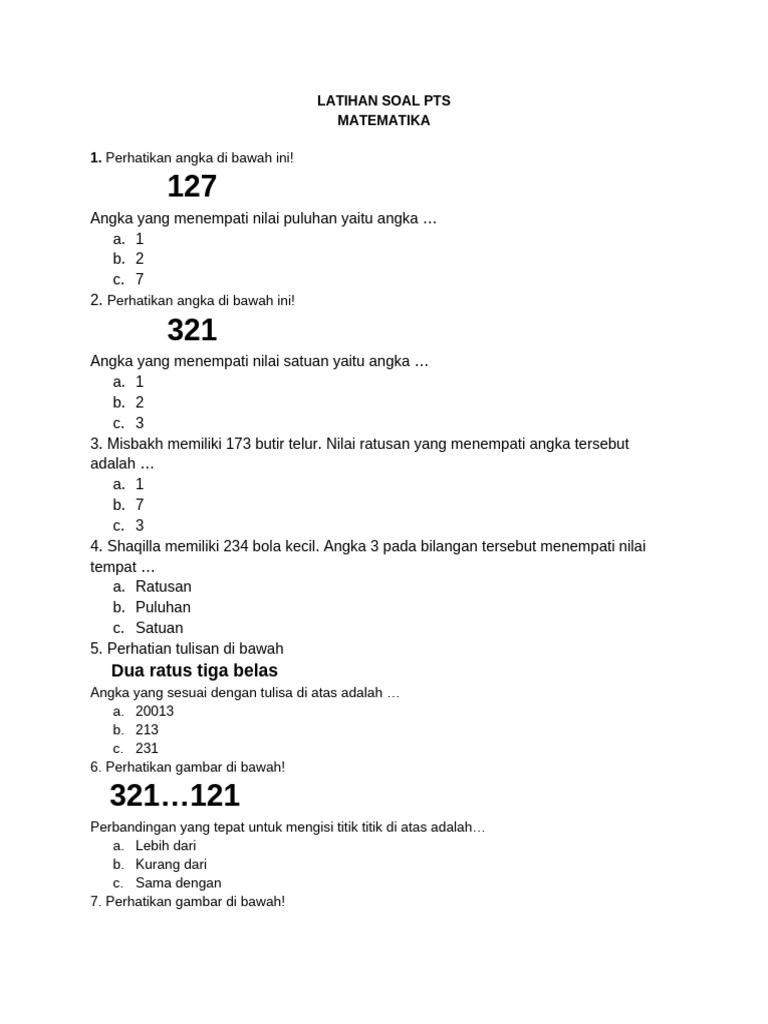 Latihan Soal PTS-1 | PDF