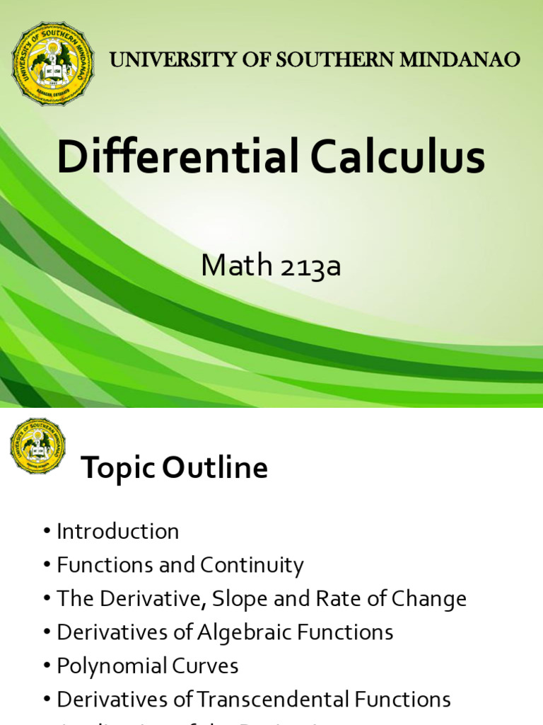 IM Differential Calculus Lesson 1 | PDF | Derivative | Differential Calculus