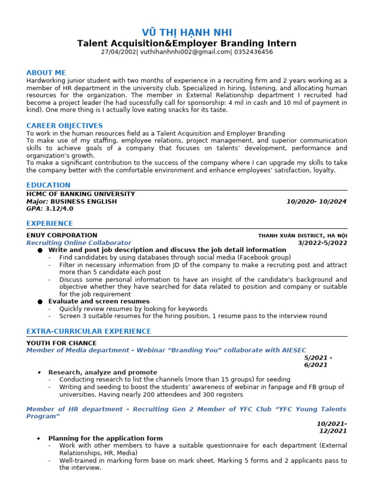 For Fresh Candidates - CV Template | PDF | Recruitment | Industrial And ...