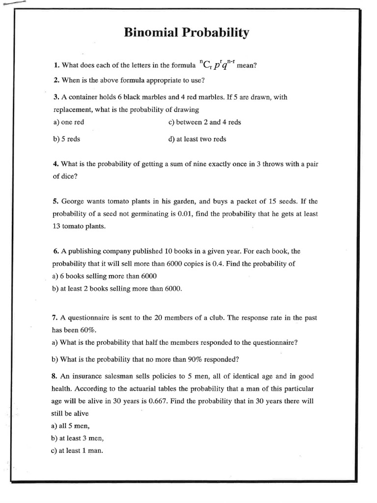 Binomial Probability | PDF