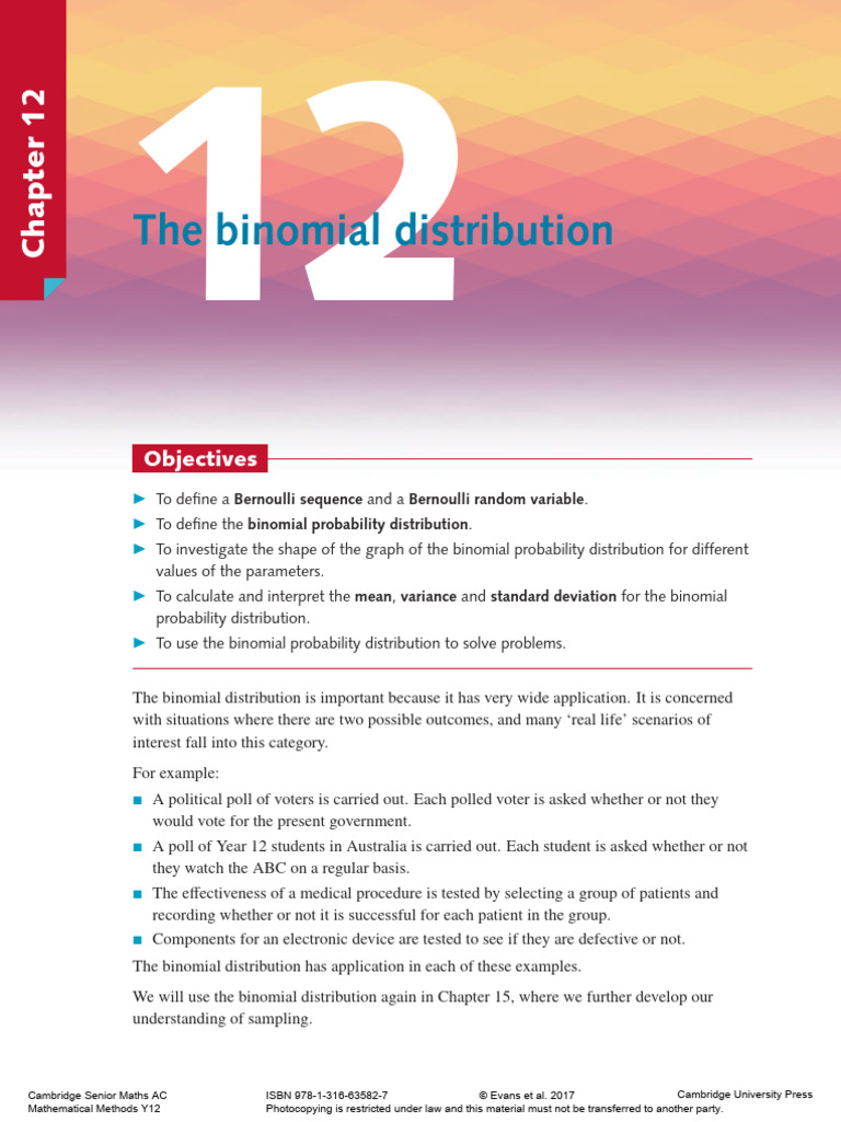 Chapter 12 - The Binomial Distribution | PDF | Probability Distribution ...