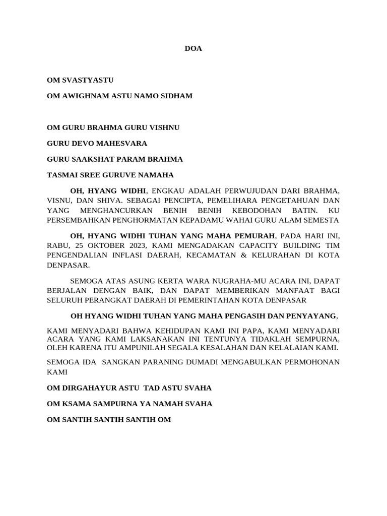 Doa Capacity Building 2023 | PDF