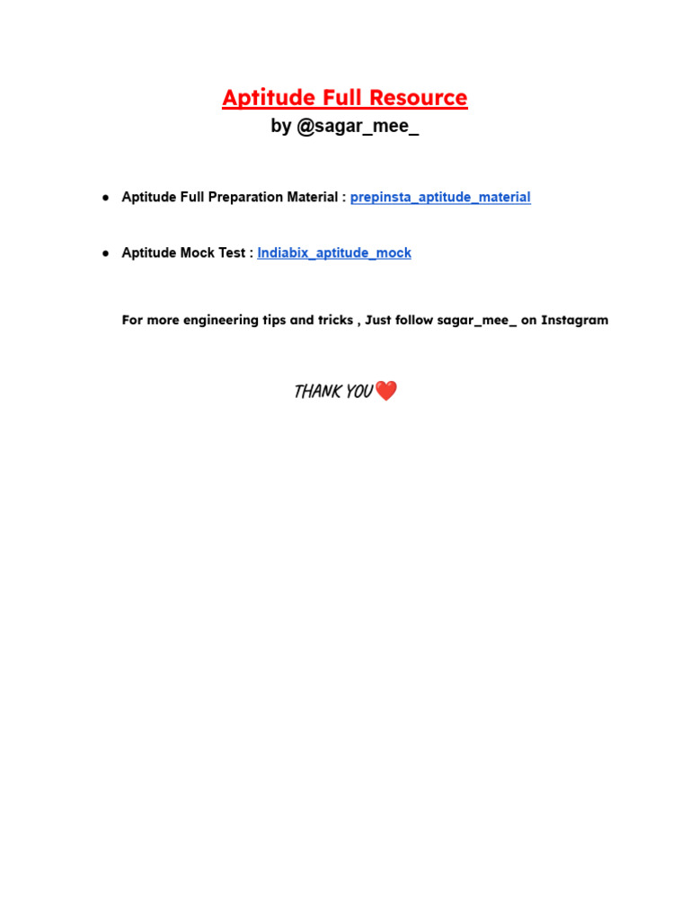 Aptitude Full Resource | PDF