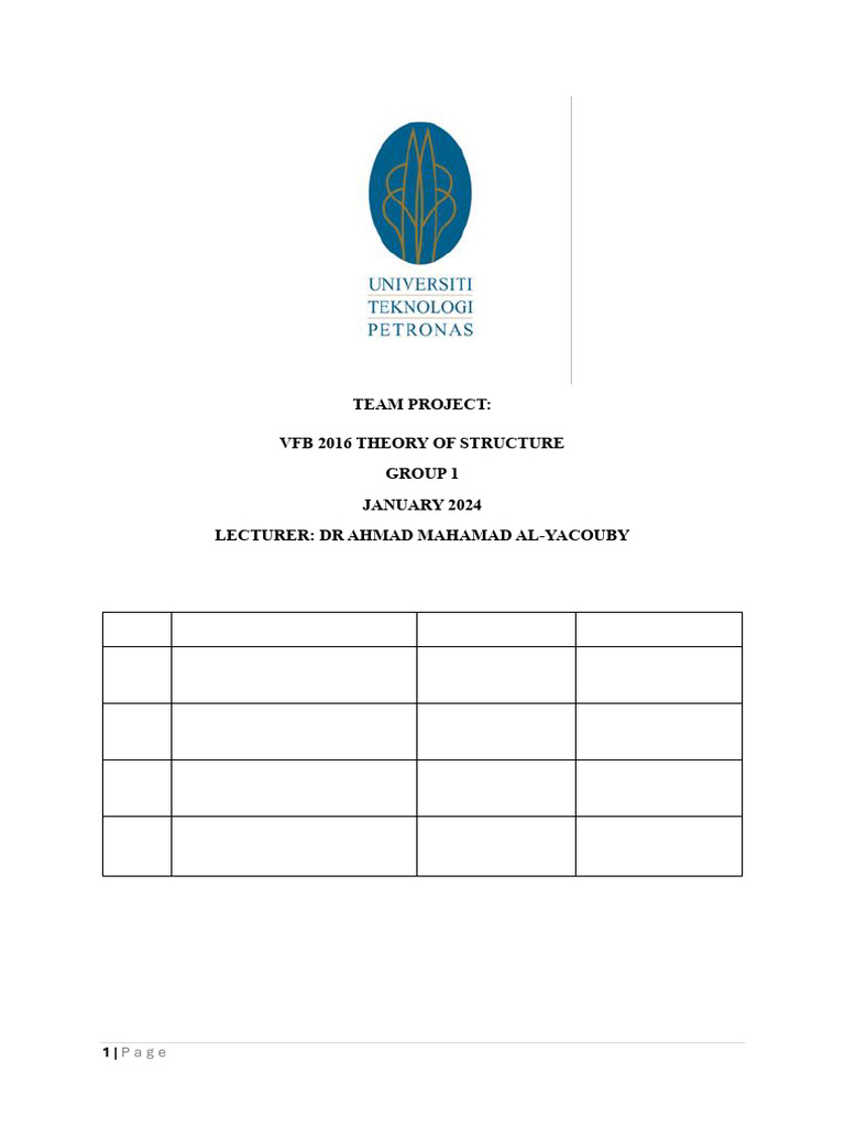 Theory of Structure Project - Group 1 | PDF