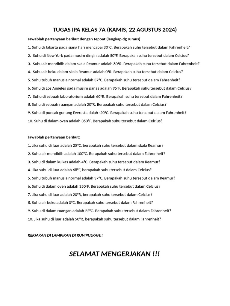 TUGAS IPA KELAS 7A JAM KE-78 | PDF