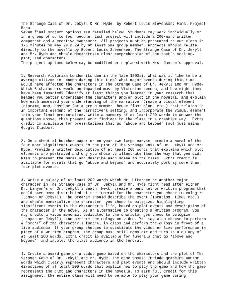 Final Project Menu-Jekyll & Hyde 2024 | PDF