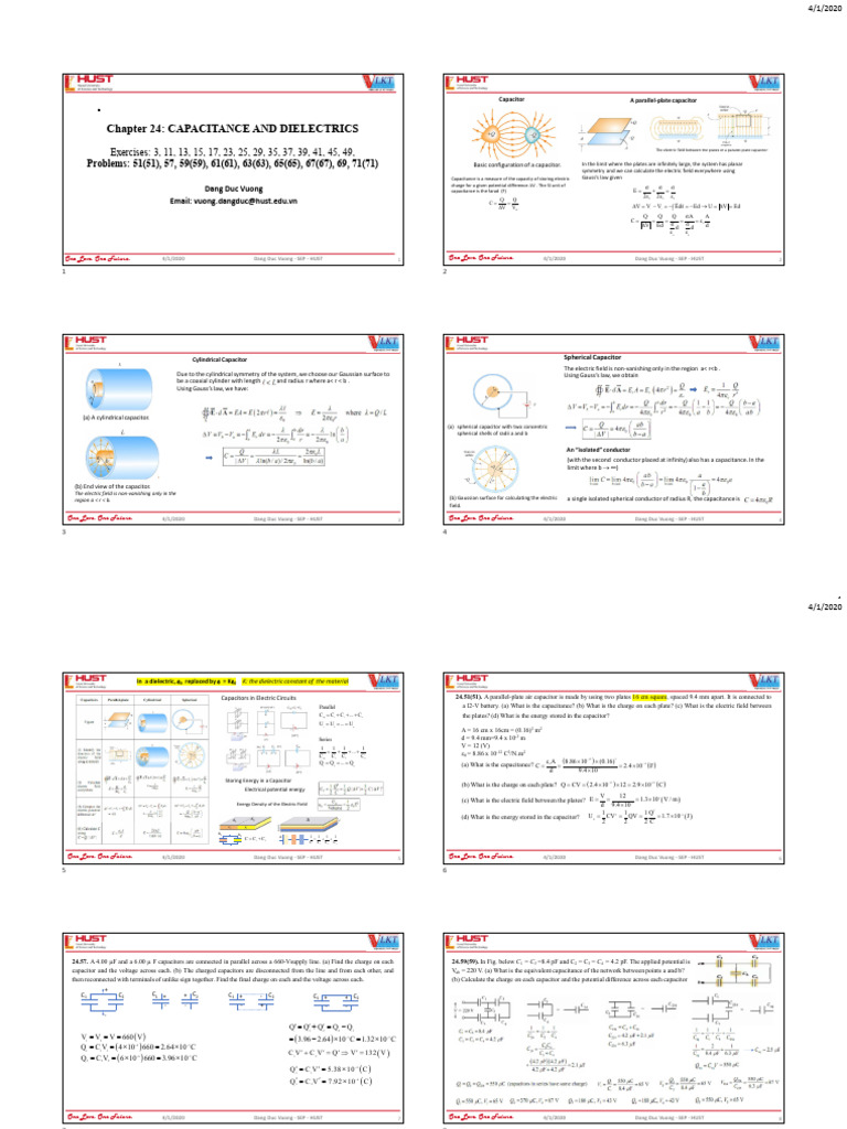 Chapter 24 Capacitance and Dielectrict SV | PDF