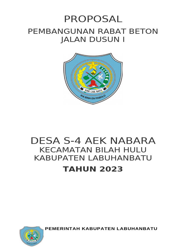 Proposal Pembangunan Jalan Rabat Beton | PDF