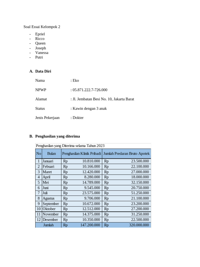 SPT OP Essai Kelompok Epriel | PDF