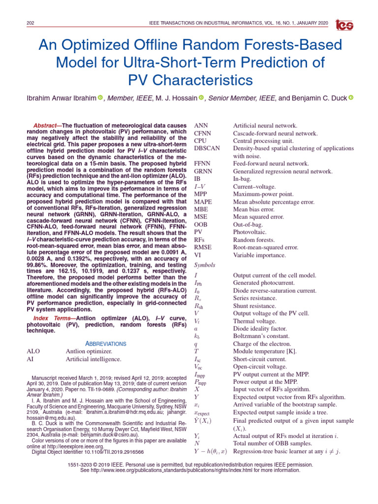 An Optimized Offline Random Forests-Based Model For Ultra-Short-Term Prediction of PV ...