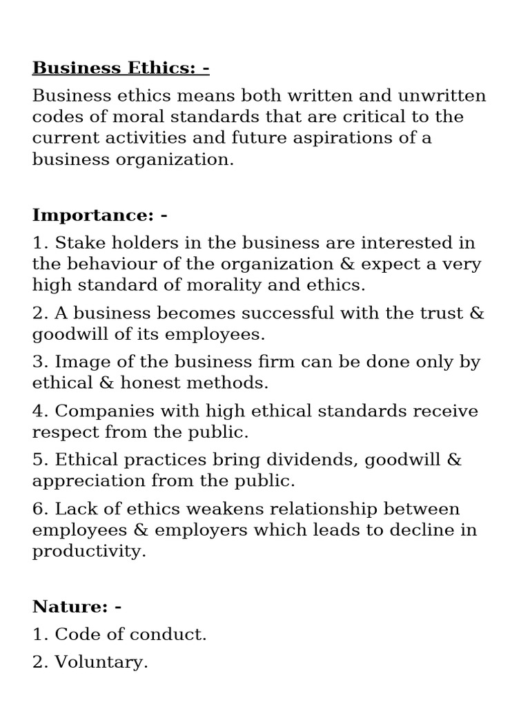 Business Ethics | PDF