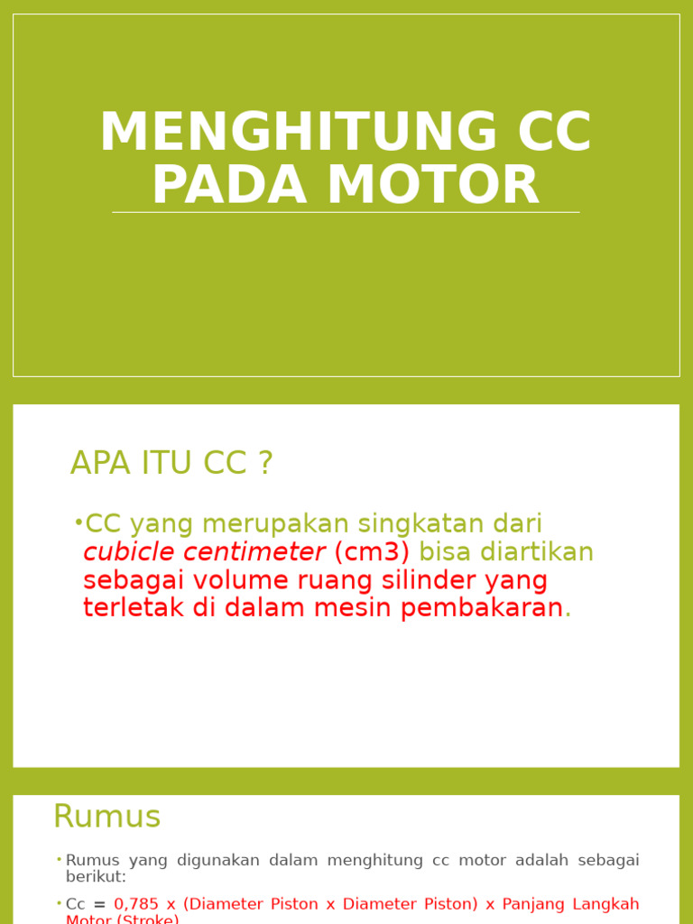 Menghitung CC Pada MOTOR | PDF