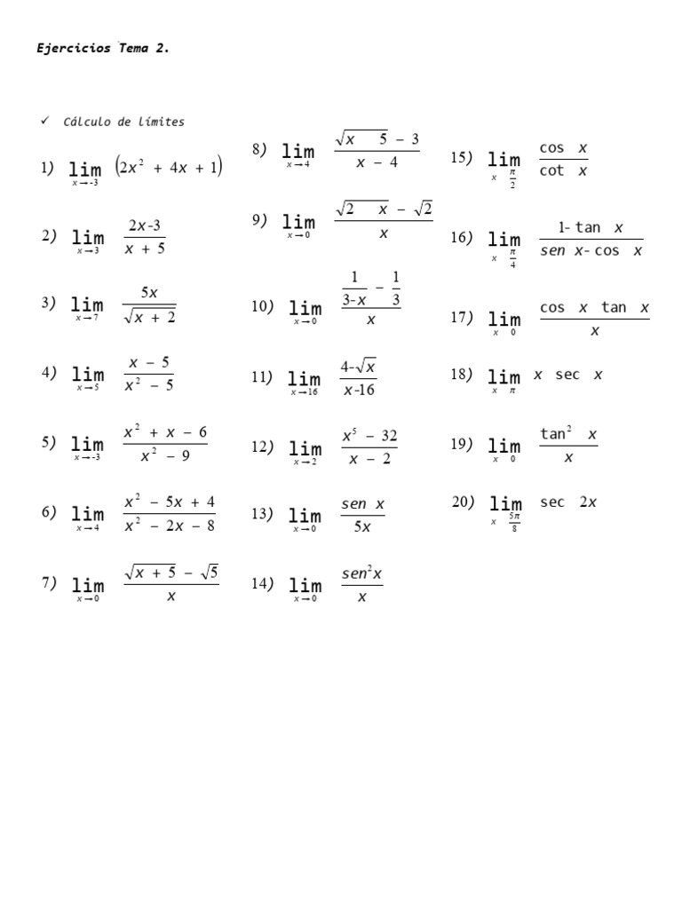 Ejercicios Tema 2 | PDF | Análisis matemático