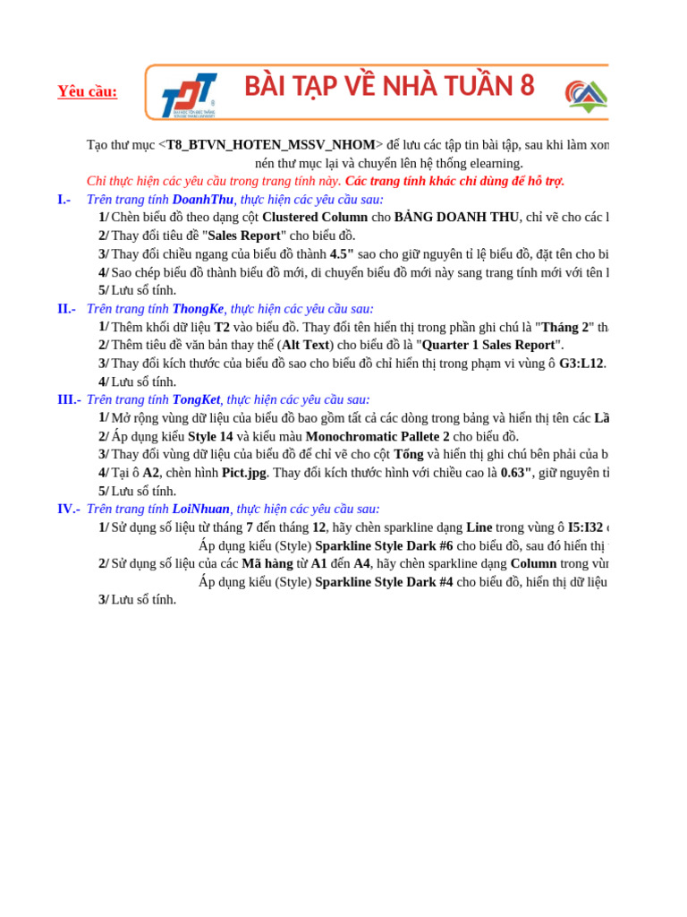 Bai Tap Ve Nha Tuan 8 | PDF