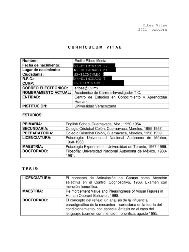 CV Emilio Ribes Iñesta | PDF