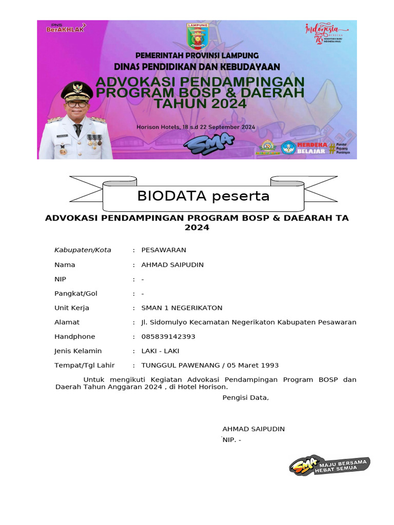 Biodata Advokasi ISI | PDF