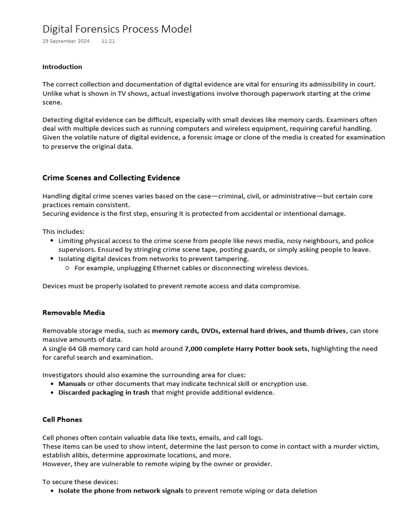 Digital Forensics Process Model | PDF
