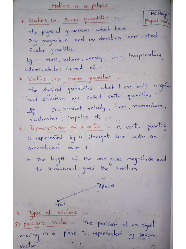 3-Motion in A Plane - Notes | PDF