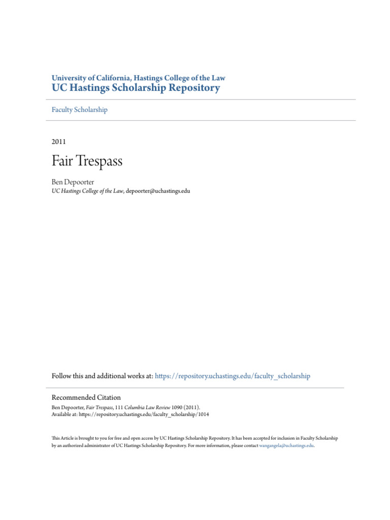 Fair Trespass | PDF