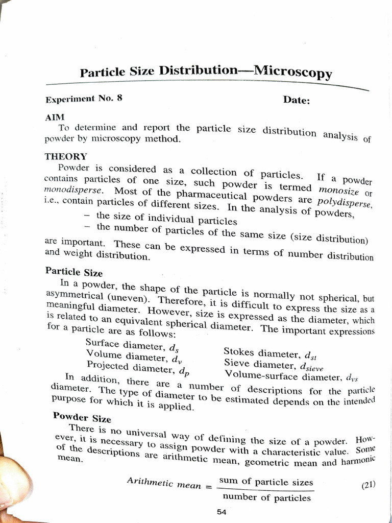 Particle Size | PDF