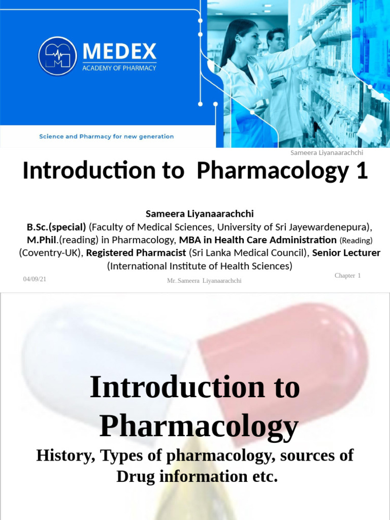 Introduction To Pharmacology 1 | PDF