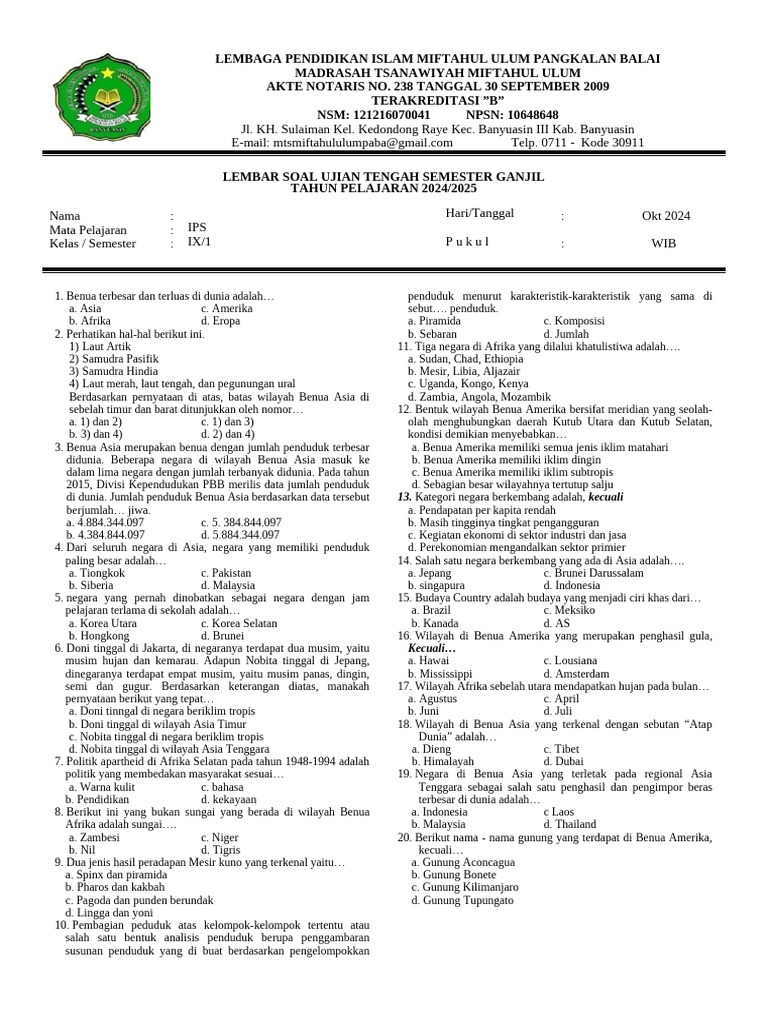 Uts Ips 2023 | PDF | Travel