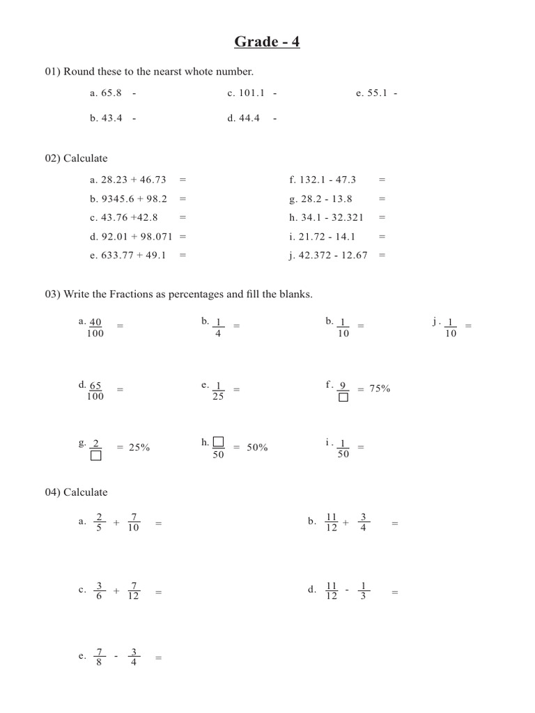 English Paper Grade 4 | PDF