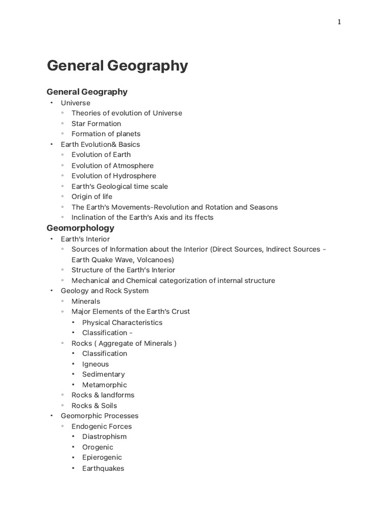 General Geography Syllabus | PDF