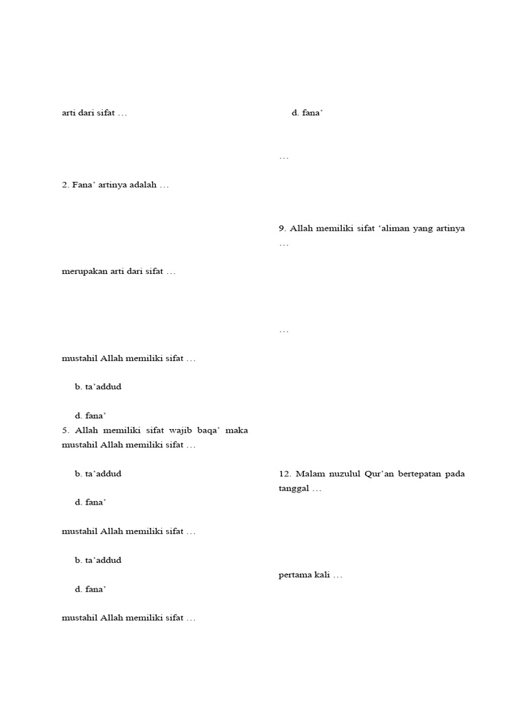 Soal Mid Kelas 3 Fiks | PDF