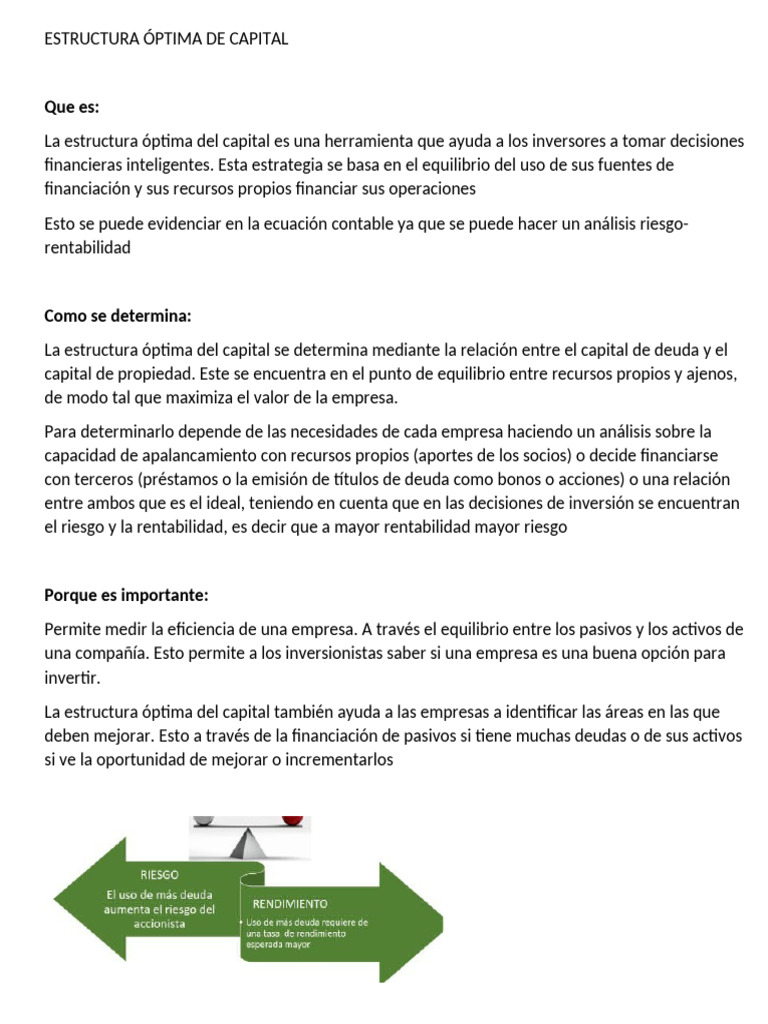 Estructura Óptima de Capital | PDF