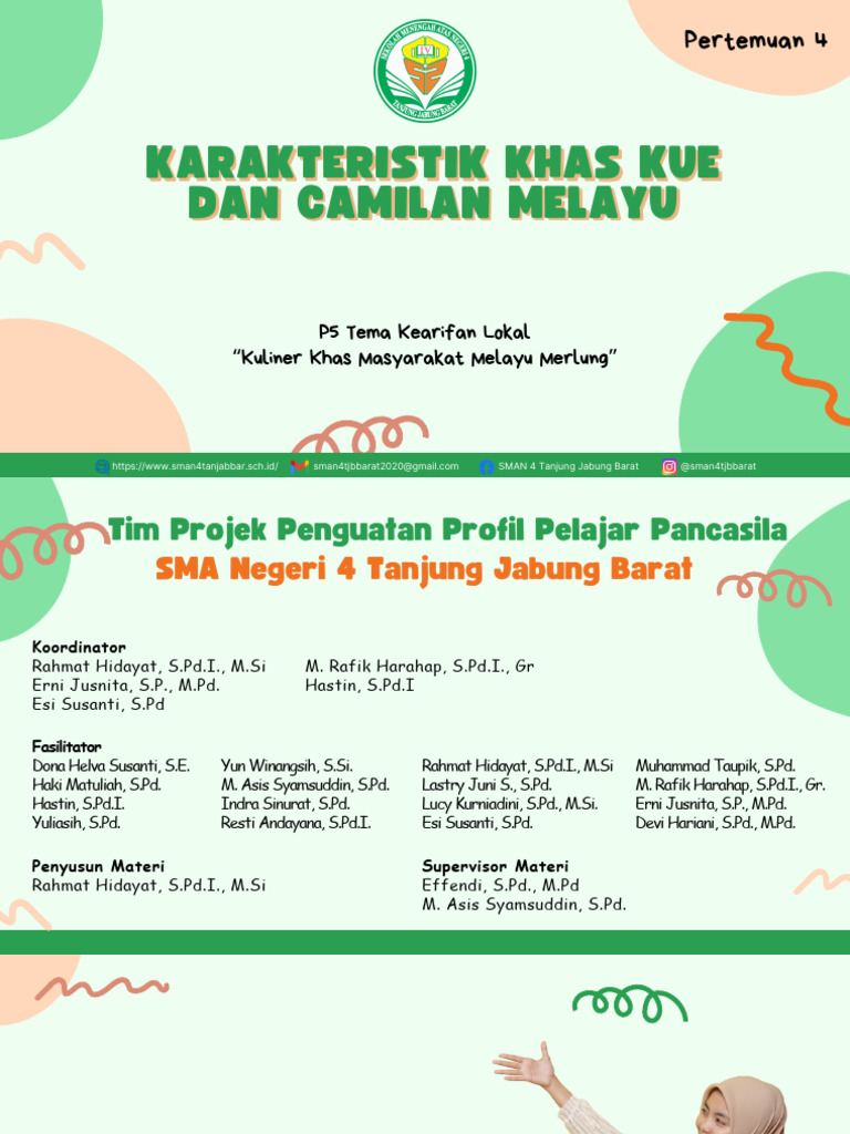 Temu 4. KARAKTERISTIK KHAS KUE DAN CAMILAN Melayu | PDF