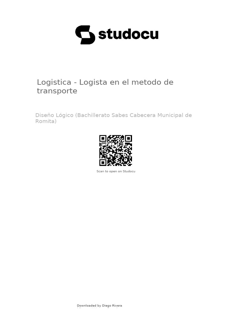 Logistica Logista en El Metodo de Transporte | PDF | Logística | Negocios