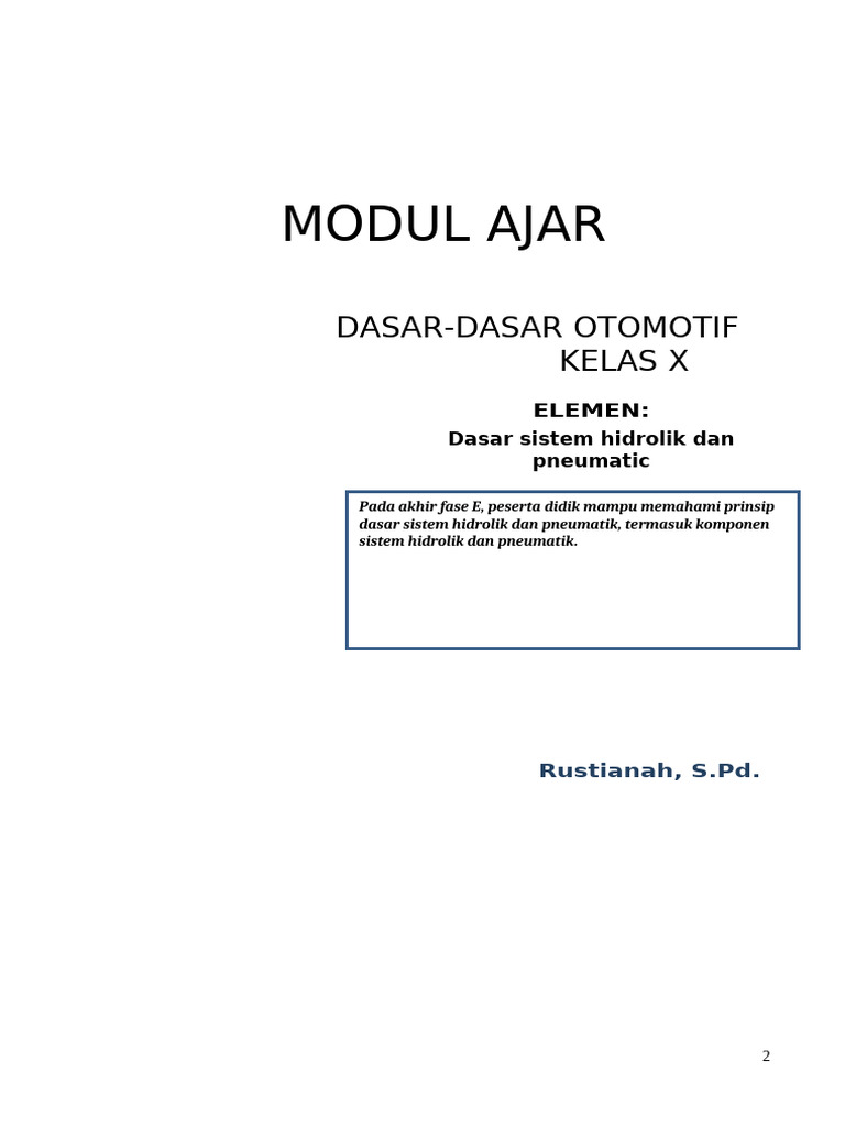 Modul 10 Dasar Sistem Hidrolik Dan Pneumatic | PDF