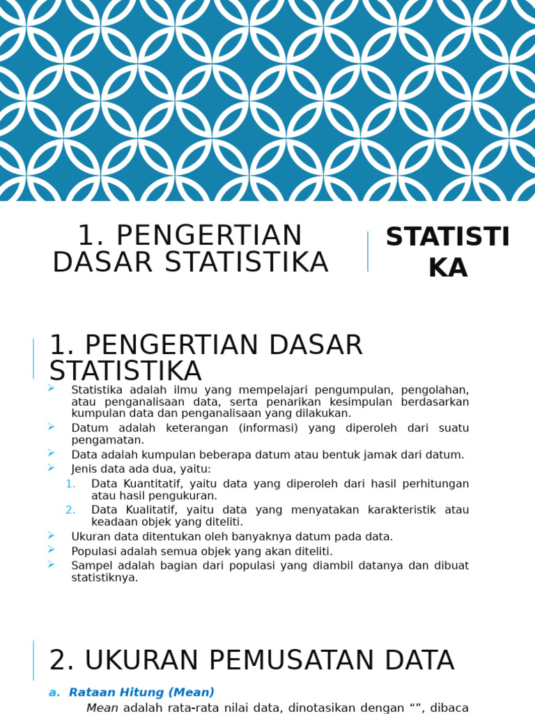 Pengertian Statistika | PDF