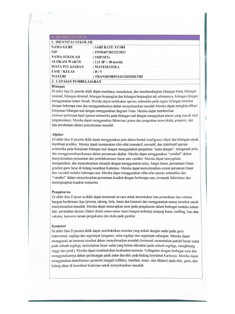 Supervisi Sari Ratu Yusri | PDF