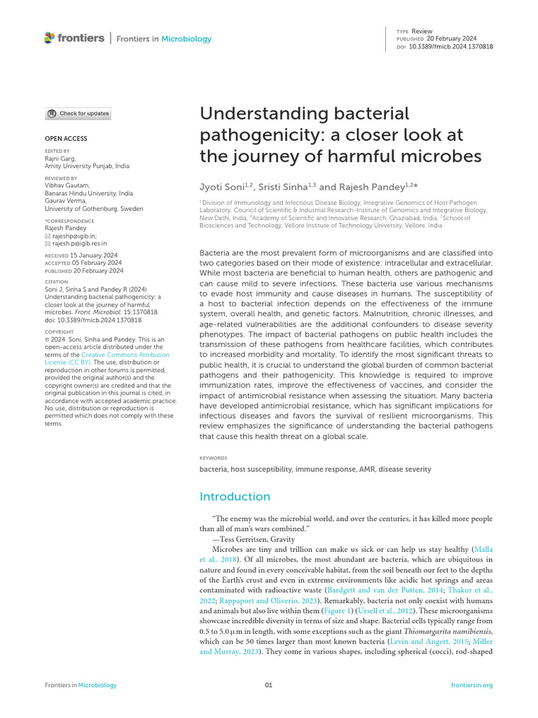 Understanding Bacterial Pathogenicity A Closer Look at The Journey of ...