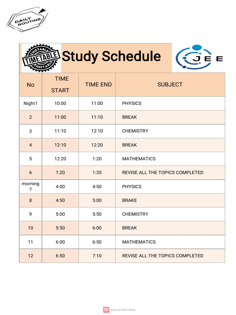 TIMETABLE | PDF