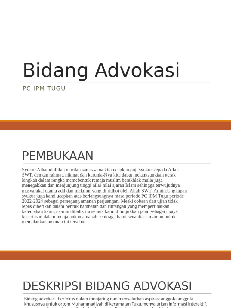 LPJ Bidang Advokasi PC Ipm Tugu | PDF