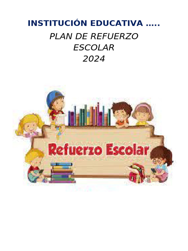 002 PLAN DE REFUERZO ESCOLAR 2024 | PDF