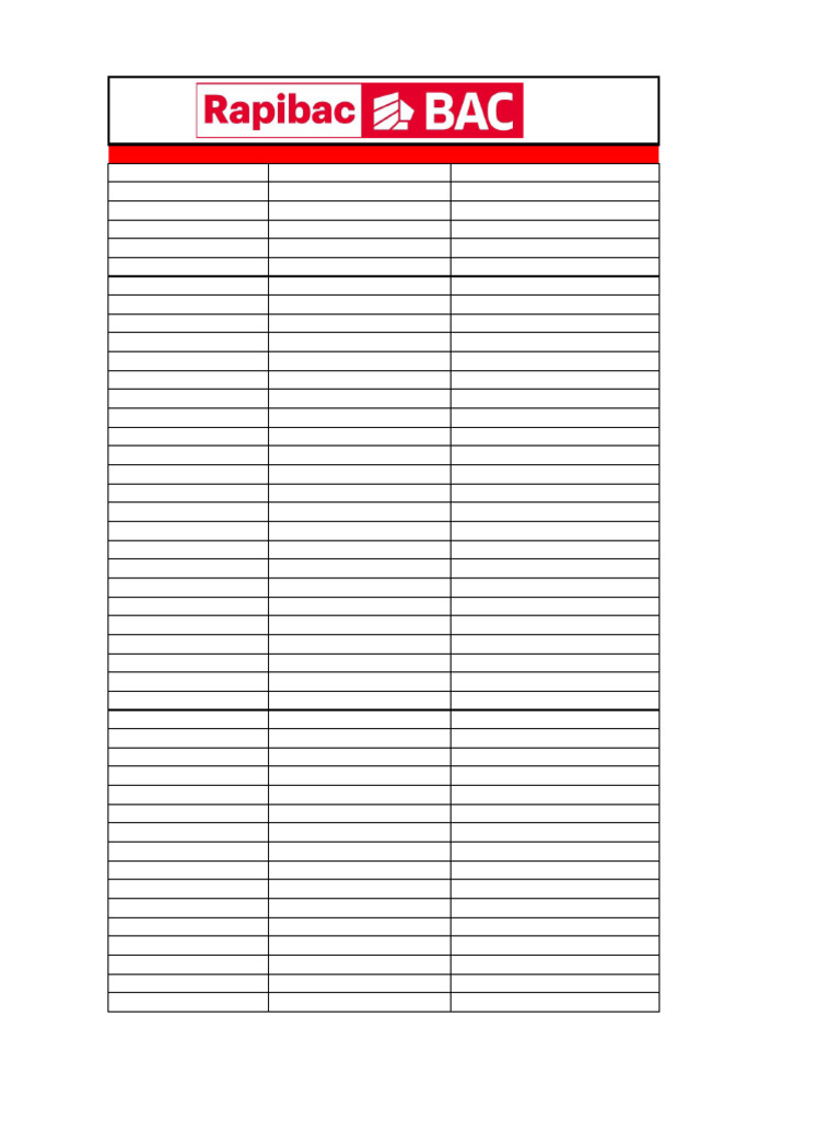 Listado Rapibac | PDF