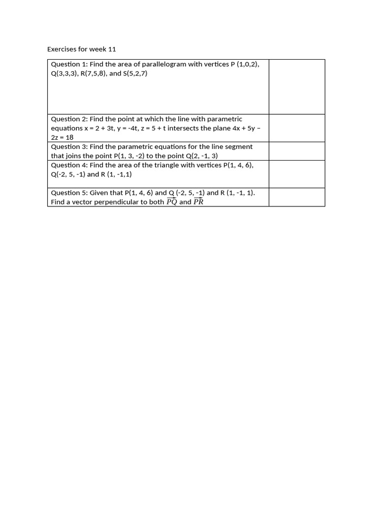 Exercises Week 11 | PDF