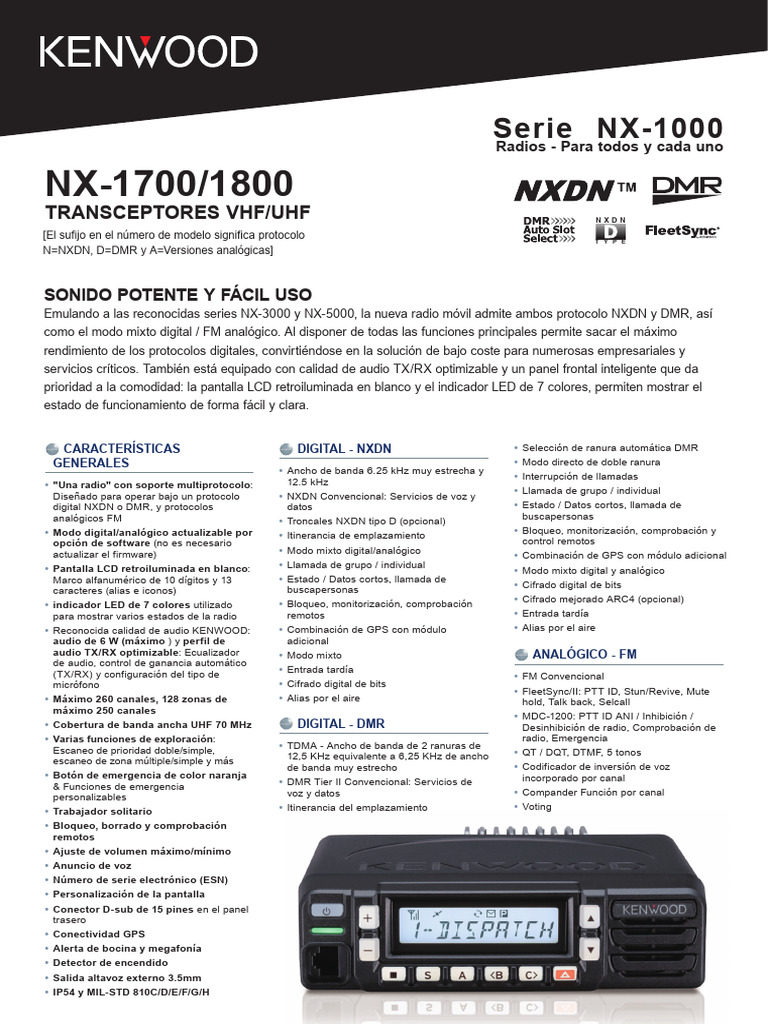 Kenwood Digital NX 1700 NX 1800 | PDF