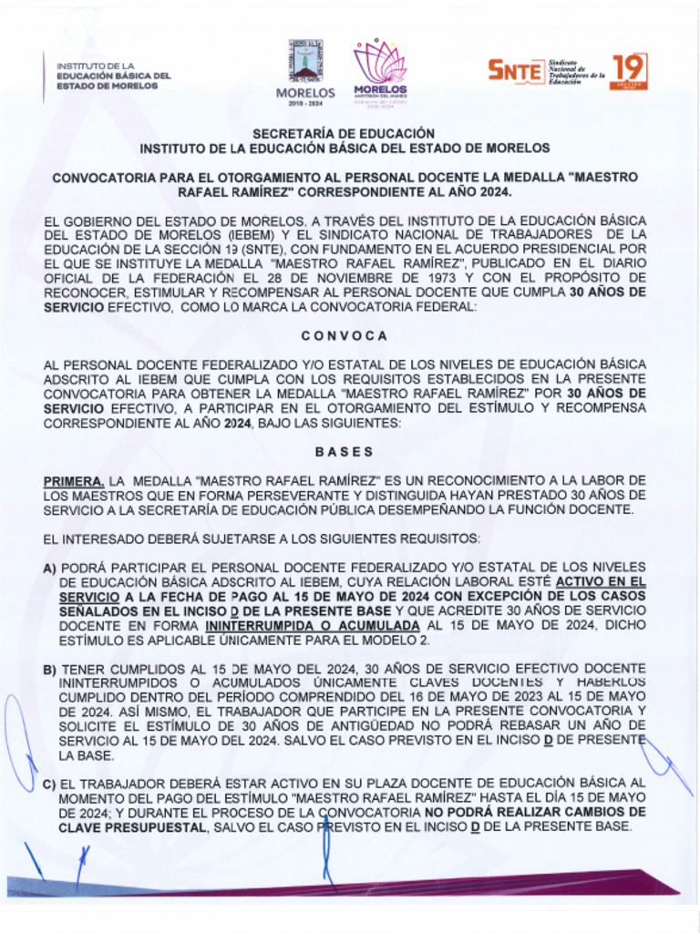 Convocatoria 30 Años Rafael Ramirez | PDF