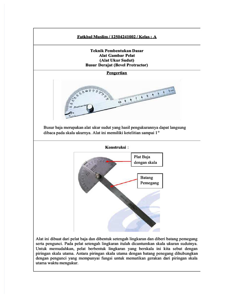 Busur Baja Alat Ukur Kerja Plat | PDF