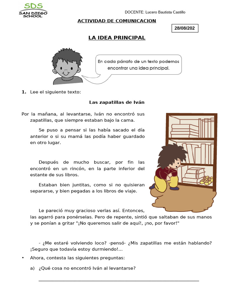 Idea Principal y Verbo | PDF
