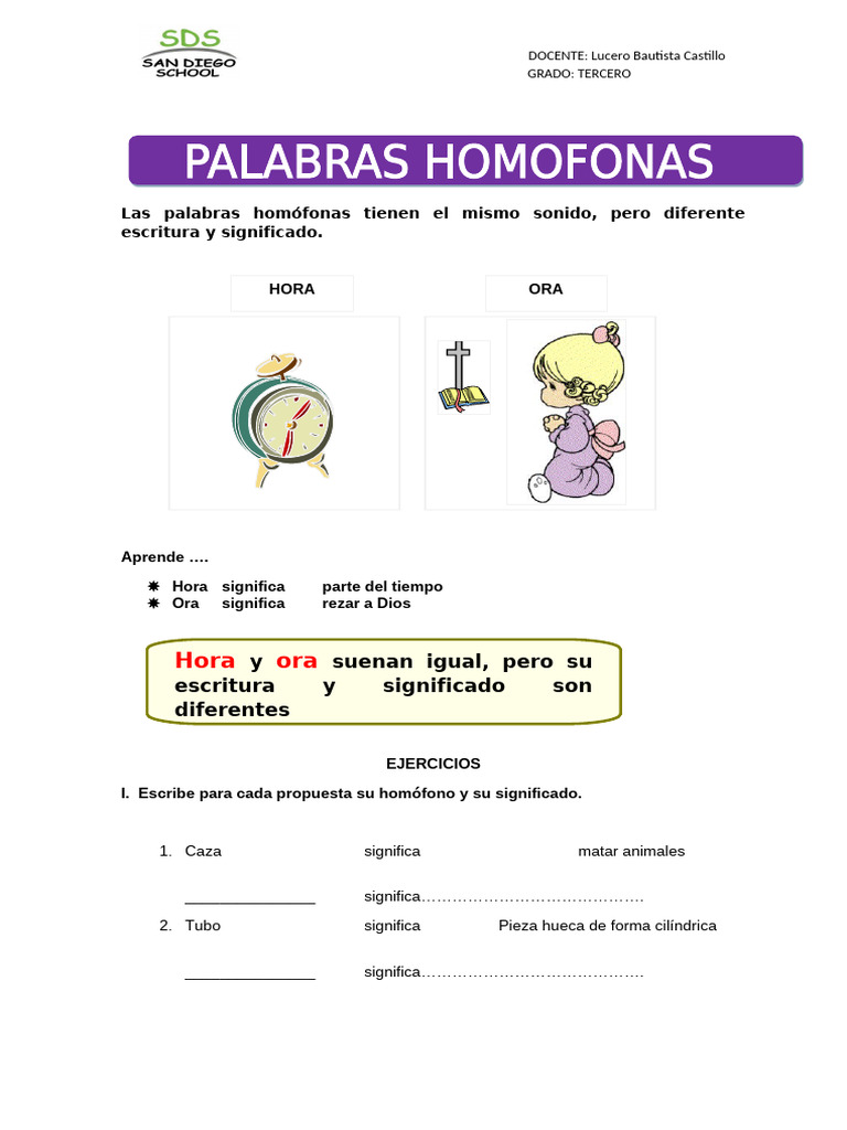 Palabras Homofonas | PDF
