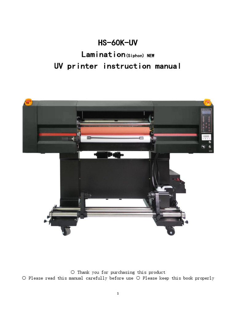 0 Installation 3 - HS-60K-UV - Lamination (Siphon) - Manual English NEW | PDF