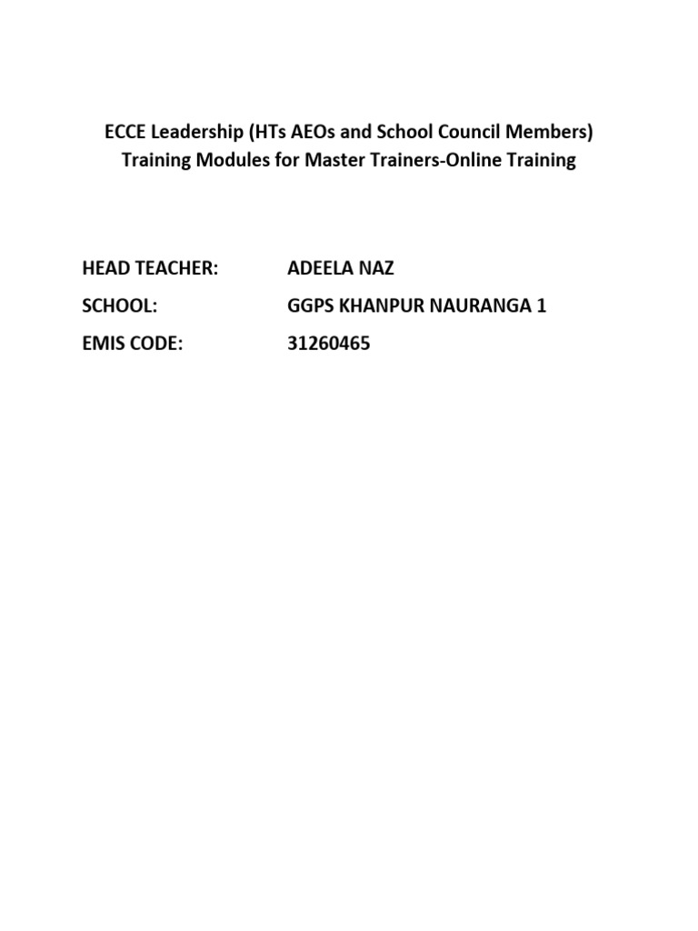 1.ECCE Leadership Training | PDF